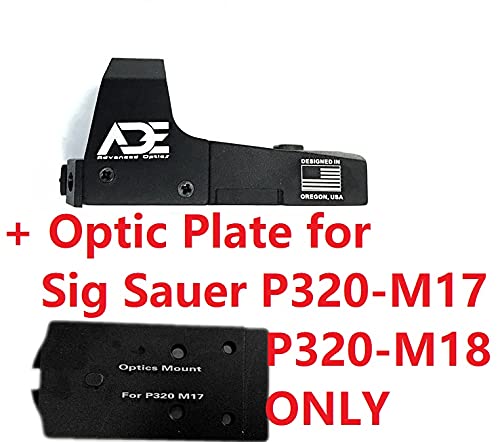 Ade Advanced Optics RD3-006 Green Dot Sight + Optic Mounting Plate for Sig Sauer P320 M17 / M18 Pistol