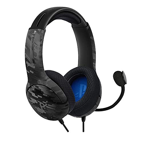 PDP Gaming LVL40 Wired Headset With Noise Cancelling Microphone: Black Camo, PS5/PS4 (Renewed)