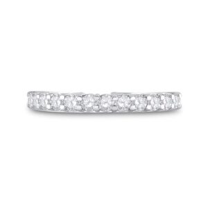 The Diamond Deal 14kt White Gold Womens Round Diamond Single Row Band Ring 1/2 Cttw