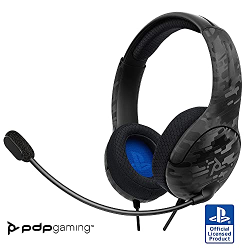 PDP Gaming LVL40 Wired Headset With Noise Cancelling Microphone: Black Camo, PS5/PS4 (Renewed)