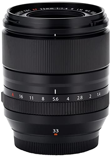 FUJIFILM X Replacement Lens, FUJINON Monofocal Standard, Large Diameter, 1.3 inches (33 mm), F1.4, Dustproof, Splashproof, Low Temperature, Linear Motor (Silent), Aperture Ring F XF33MMF1.4 R LM WR