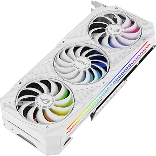 ASUS ROG Strix NVIDIA GeForce RTX 3080 V2 White Edition Gaming Graphics Card (PCIe 4.0, 10GB GDDR6X, LHR, HDMI 2.1, DisplayPort 1.4a, White color scheme, Axial-tech Fan Design, 2.9-slot)