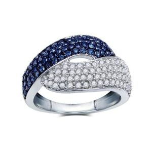 the diamond deal sterling silver womens round blue color enhanced diamond fashion ring 1 cttw