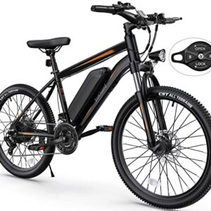 TotGuard Electric Bike for Adults, 26" Ebike with Peak 500W Brushless Motor, Electric Mountain Bike with 374Wh Removable Battery, 50 Miles Electric Bicycle with Suspension Fork, 21 Speed, LCD Display