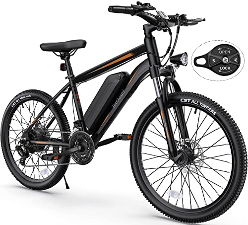 TotGuard Electric Bike for Adults, 26" Ebike with Peak 500W Brushless Motor, Electric Mountain Bike with 374Wh Removable Battery, 50 Miles Electric Bicycle with Suspension Fork, 21 Speed, LCD Display