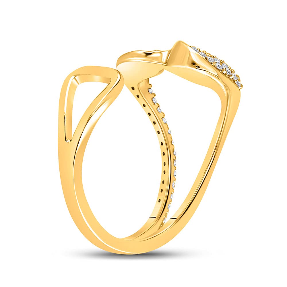 The Diamond Deal 14kt Yellow Gold Womens Round Diamond Abstract Fashion Ring 1/5 Cttw