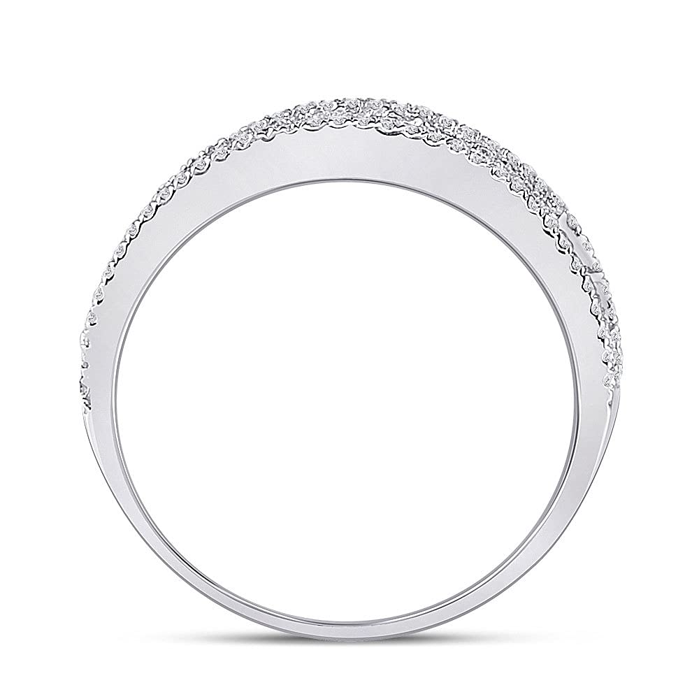 The Diamond Deal 14kt White Gold Womens Round Diamond Right Hand Cocktail Ring 1-3/4 Cttw