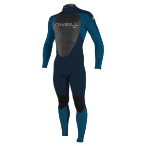 o'neill men's epic 4/3mm back zip full wetsuit, abyss/ultra blue/abyss small