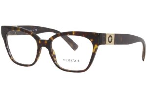 versace ve3294-108 eyeglass frame havana w/demo lens 53mm