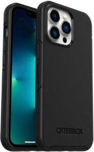 otterbox iphone 13 pro (only) symmetry series case - black, ultra-sleek, wireless charging compatible, raised edges protect camera & screen