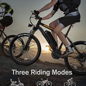 TotGuard Electric Bike for Adults, 26" Ebike with Peak 500W Brushless Motor, Electric Mountain Bike with 374Wh Removable Battery, 50 Miles Electric Bicycle with Suspension Fork, 21 Speed, LCD Display