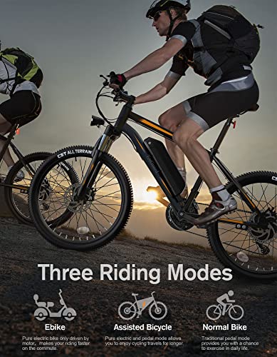 TotGuard Electric Bike for Adults, 26" Ebike with Peak 500W Brushless Motor, Electric Mountain Bike with 374Wh Removable Battery, 50 Miles Electric Bicycle with Suspension Fork, 21 Speed, LCD Display