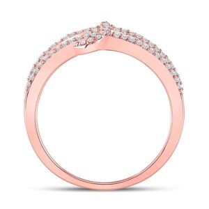 The Diamond Deal 10kt Rose Gold Womens Round Diamond Negative Space Infinity Ring 1/5 Cttw