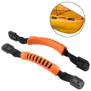 Jiozermi 2 Pcs Kayak Carry Handles, Kayak Accessories, Side Mount Carry Replacement Handles with Plastic Buckle for Kayak Paddle, Tandem Kayak, Canoe Boat & Lifetime Kayaks (Orange)