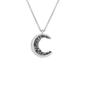 lauren-spencer crescent moon necklace for women silver gold plated black crystal moon necklaces dainty moon pendant necklace charm moon jewelry birthday gifts for women girls, brass, cubic zirconia