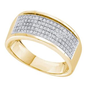 the diamond deal 10kt yellow gold womens round diamond pave band ring 1/3 cttw