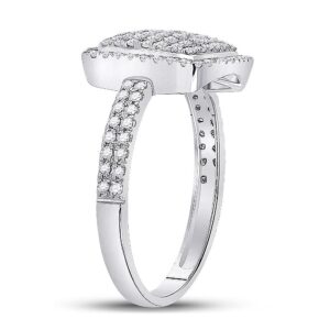 The Diamond Deal 10kt White Gold Womens Round Diamond Square Cluster Ring 5/8 Cttw