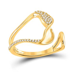 the diamond deal 14kt yellow gold womens round diamond abstract fashion ring 1/5 cttw