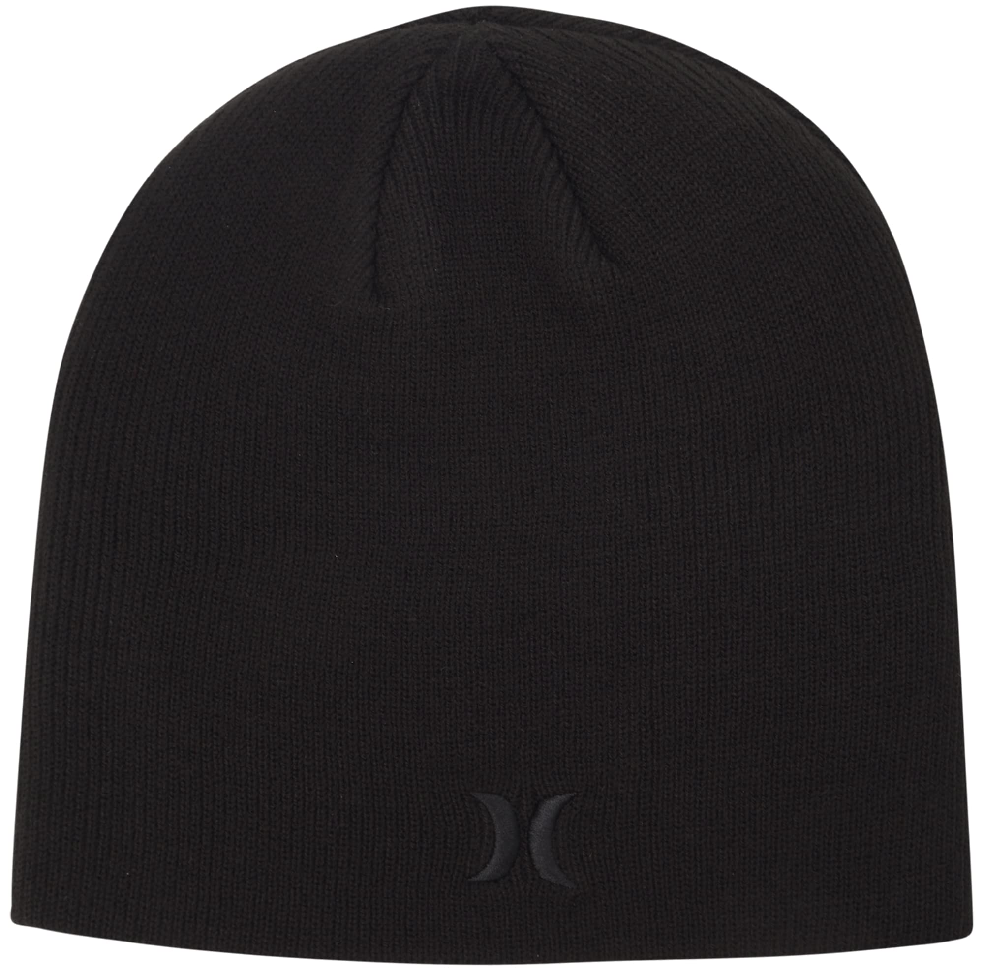 Hurley Men's Icon Staples Beanie - Lightweight Classic Loose Knitted Hat for Men, Black/Black