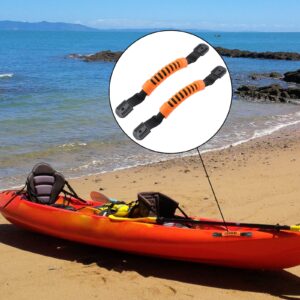 Jiozermi 2 Pcs Kayak Carry Handles, Kayak Accessories, Side Mount Carry Replacement Handles with Plastic Buckle for Kayak Paddle, Tandem Kayak, Canoe Boat & Lifetime Kayaks (Orange)