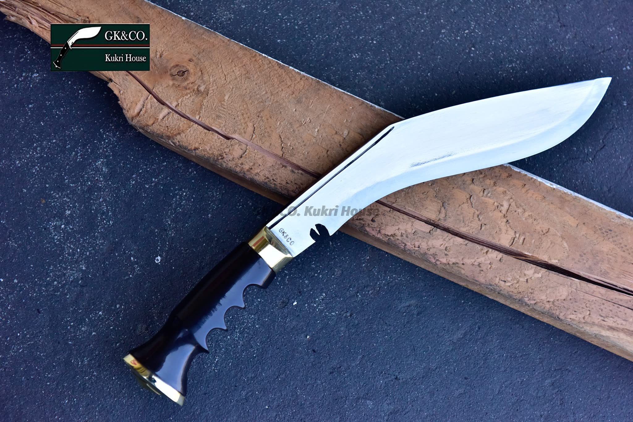 GK&CO. Kukri House Genuine Kukri Knife - 11 Inch Blade World War II Gripper Horn Handle Kukri/Khukuri - Handmade in Nepal