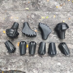 Amzlike Trekking Pole Accessories Set Hiking Pole Rubber Tips (A-Mix) Black