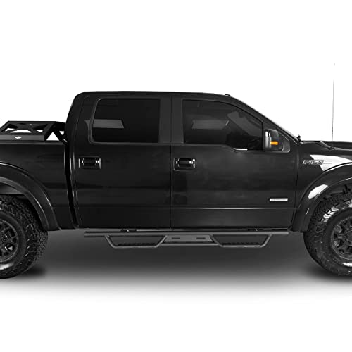 V8 GOD F150 Side Step Running Board Nerf Rails Rock Slider Bar Texture Steel Compatible with Ford F-150 2009-2014 SuperCrew