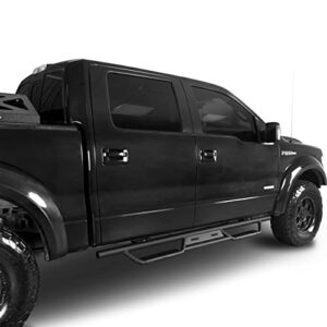 V8 GOD F150 Side Step Running Board Nerf Rails Rock Slider Bar Texture Steel Compatible with Ford F-150 2009-2014 SuperCrew