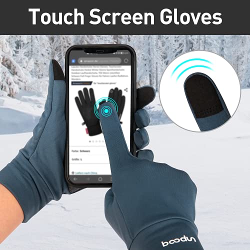 Arcweg Running Gloves Winter Thermal Anti-Slip Touchscreen Gloves Windproof Fleece Lining Gloves Men Women for Sports Walking Cycling Driving Riding Bike Blue S/M