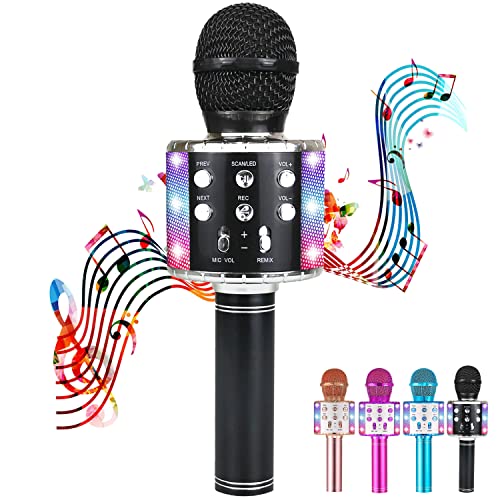 ANBOVES Karaoke Microphone for Kids Adults, Portable Handheld Bluetooth Wireless Karaoke Mic Speaker Machine Gifts for Birthday Party Christmas