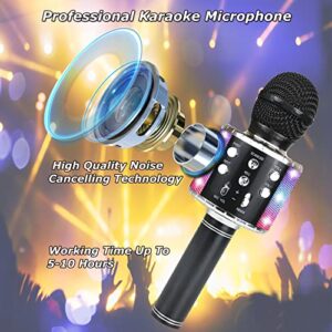 ANBOVES Karaoke Microphone for Kids Adults, Portable Handheld Bluetooth Wireless Karaoke Mic Speaker Machine Gifts for Birthday Party Christmas