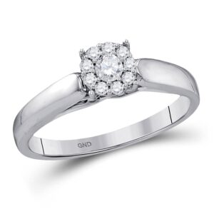 the diamond deal 10kt white gold round diamond solitaire bridal wedding engagement ring 1/5 cttw