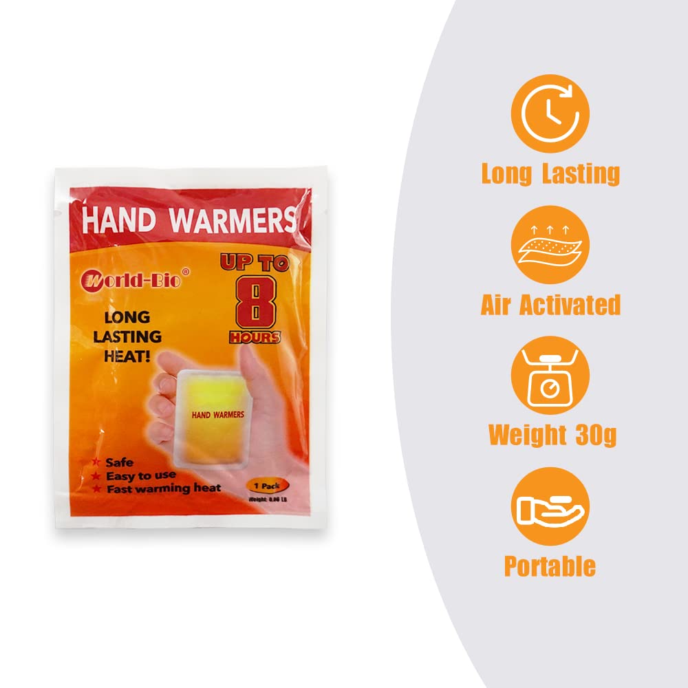 Hand Warmers Disposable, Instant for Skiing, Winter Hunting - Hot Pocket Warmer 20 Individual Count Long Lasting Safe Natural Odorless Air Activated Up to 8 Hours of Heat, white