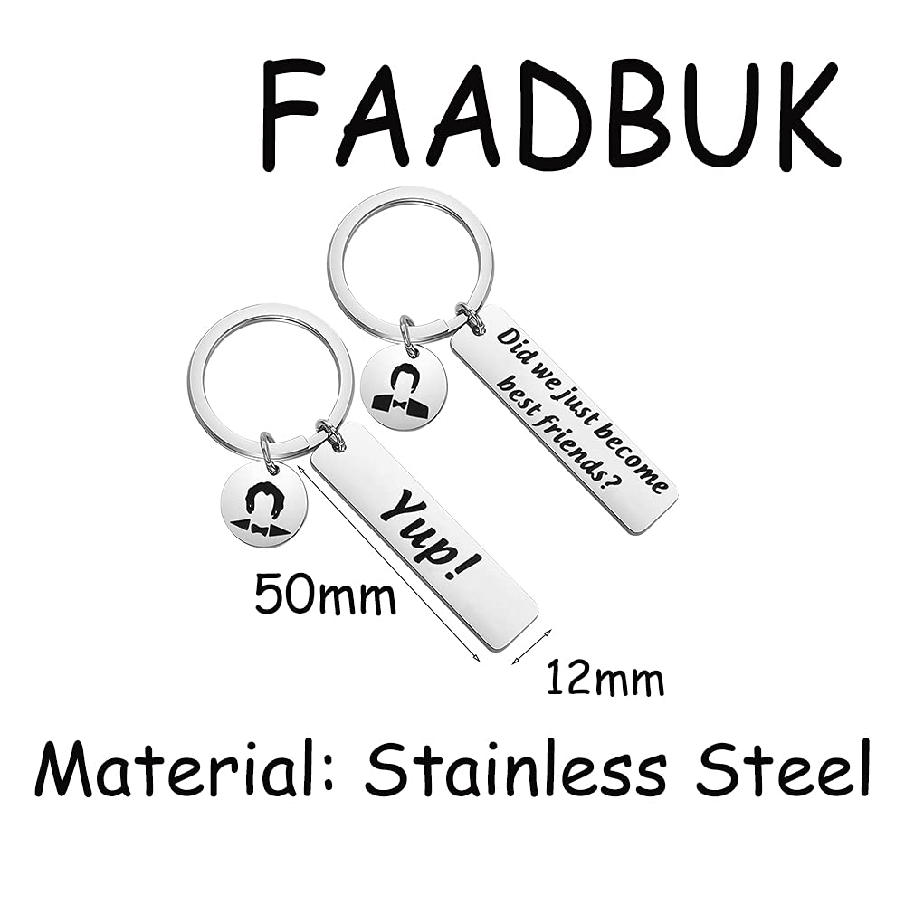 FAADBUK Stepbrothers Inspired Gift Best Friends Keychain Set BFF Gift Did we just become best friends? Yup! (best friends? Yup!)