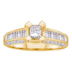 the diamond deal 14kt yellow gold princess diamond solitaire bridal wedding engagement ring 1 cttw