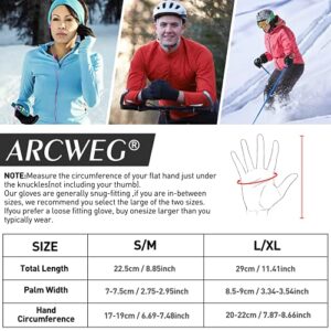 Arcweg Running Gloves Winter Thermal Anti-Slip Touchscreen Gloves Windproof Fleece Lining Gloves Men Women for Sports Walking Cycling Driving Riding Bike Blue S/M