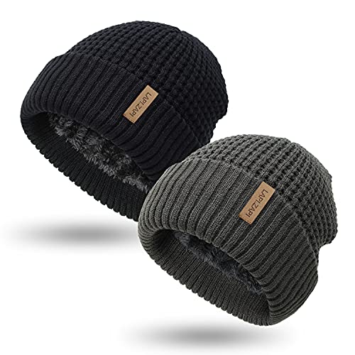 LAPI.ZAPI Winter Hat for Men Fleece Lined Skull Cap Cuff Beanie Outdoor Women Sports Cap