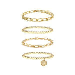 gold initial s bracelets stackable bead bracelet set layered 14k gold plated stretch letter initial bracelets gold chain bangles paperclip link charms bracelet