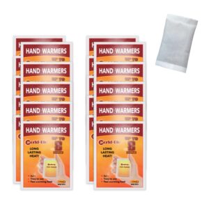 hand warmers disposable, instant for skiing, winter hunting - hot pocket warmer 20 individual count long lasting safe natural odorless air activated up to 8 hours of heat, white