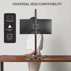 Single Monitor Mount, Extra Long Monitor Stand, 47 inch Pole Black Stand, Monitor Desk Mount, Single Desk Mount Stand, Computer Screen Mount, VESA Computer Desk Mount, Single Monitor Arm Stand