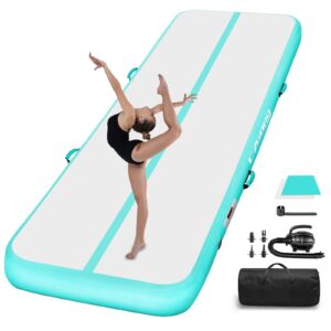 tumbling track mat 10ft 4 inch thickness inflatable gymnastics mats air mat tumble track, air floor training mats with air pump for kids gym home use cheerleading yoga