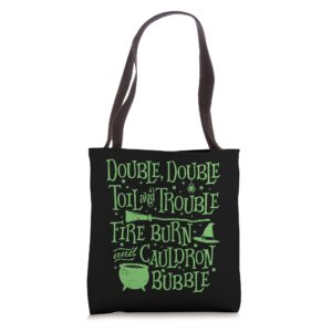 double double toil and trouble, shakespeare quote halloween tote bag