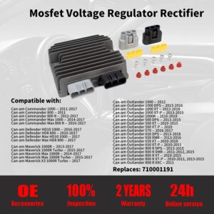 Mosfet Voltage Regulator Rectifier Replacement for Can-Am Commander Defender Maverick Outlander Max 500 570 650 800 1000 2010-2018 Replaces 710001191