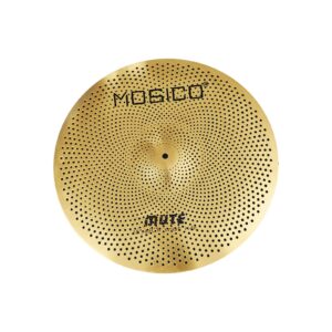 Low Volume Cymbal Pack Golden Mute Cymbal 14"Hi-hat+16"Crash+18'Crash+20"Ride Quiet Drum Cymbal Pack for Practice