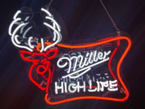 zzya next day shipping from us, 17x14 inch miller high life neon signs real glass, beer bar glass wall party birthday bedroom decoration gifts (miller life, 17 inch/42cm frame widest point) (rt082)