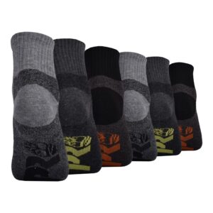 Timberland PRO Men's 6-Pack Half Cushioned Quarter Socks, Multi, Large