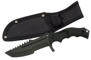 szco supplies 8.5” black finished full tang fixed blade saw back tracker survivor knife with sheath