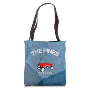 the pines fire island red wagon long island ny ferry beach tote bag