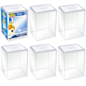 original funko pop protector, sturdy funko pop display case, 0.35mm thick crystal-clear pop vinyl case protector, interlocking heavy duty funko pop case for collectible funko display (pack of 6)