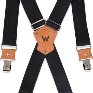 WELKINLAND 2Inch Suspenders for men heavy duty, Men's suspenders, Big Black suspenders, Suspenders for men, Black suspenders men for jeans, Heavy Duty suspenders for men, Work suspenders for men